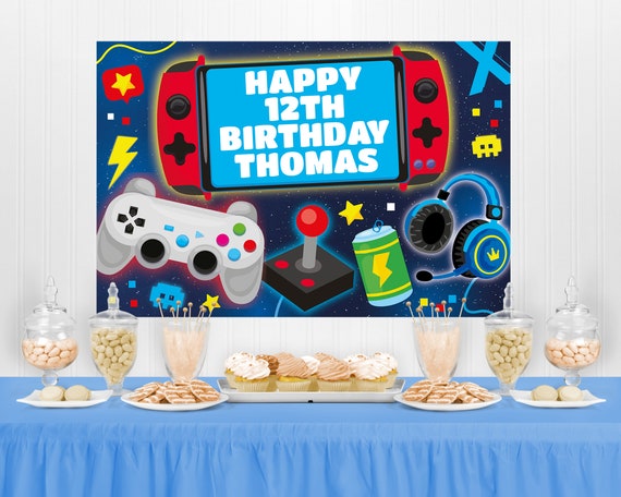 Video Game Birthday Backdrop Editable Party Printable/ Gamer Party ...