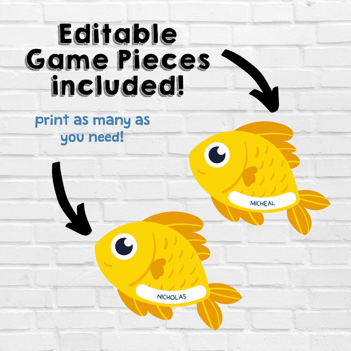 Fishing Party Games Pin the Fish Game Printable / Gone Fishing Birthday ...