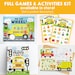 Wheels on the Bus Bingo Party Games/ Yellow School Bus Party Game Bingo ...