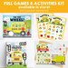 Wheels on the Bus Party Game Coloring Place Mat/ Yellow School Bus ...