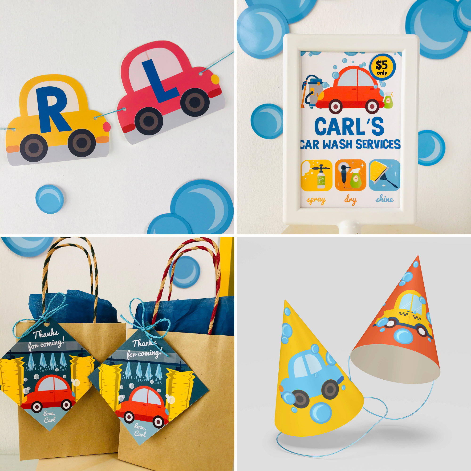 Car Wash Party Decorations Printable Kit / Carl's Car Wash - Etsy