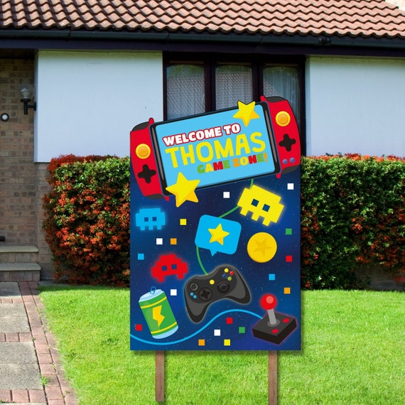 Video Game Party Yard Sign Editable Printable/ Gamer Yard Sign Gaming ...