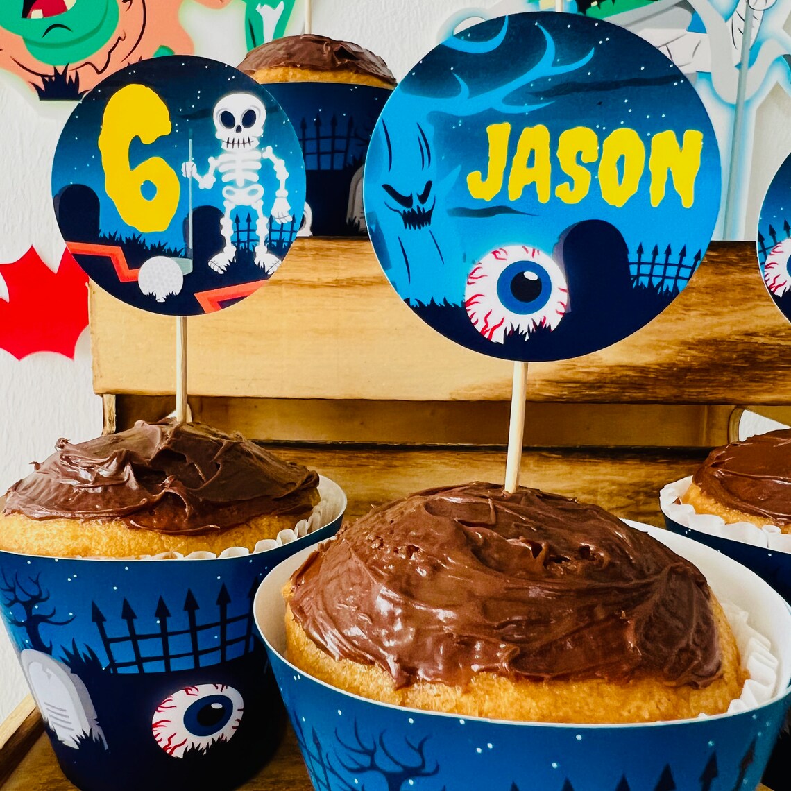 Monster Mini Golf Party Cupcake Toppers Editable Printable/ - Etsy