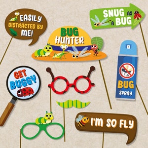 Bugs and Insects Photo Props | Outdoor Bug Hunt Party Photo Booth | Nature Explorer Themed Photo ...