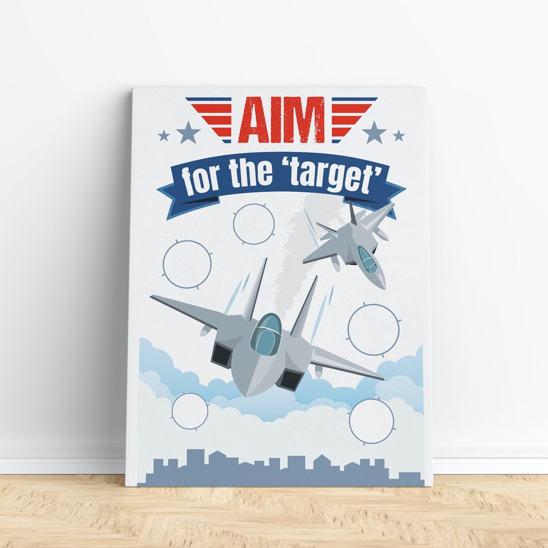 Fighter Pilot Party Toss Game Printable | Military Jet Party, Air Force ...