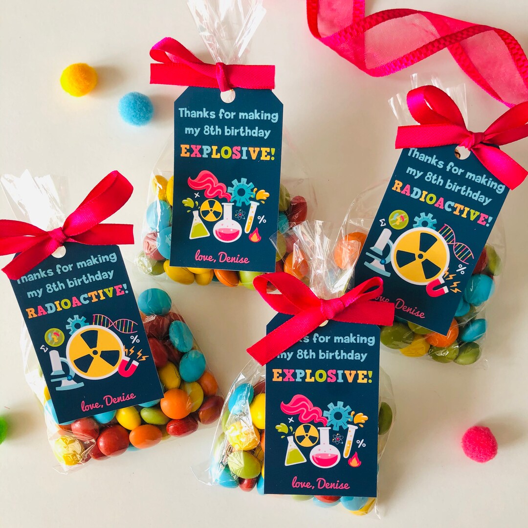 Girl Science Party Favors Gift Tags/ Scientist Pink Party Gift Tags ...