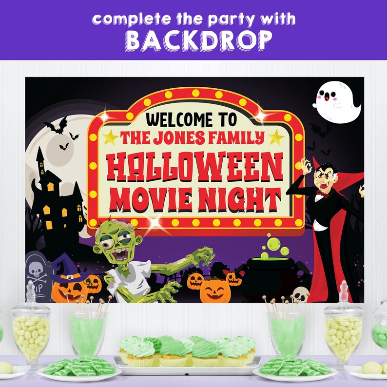 Halloween Movie Night Party Ticket Invitation Editable - Etsy