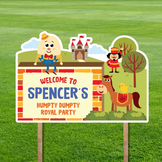 Humpty Dumpty Birthday Party Yard Sign Printable/ Humpty Dumpty Nursery ...