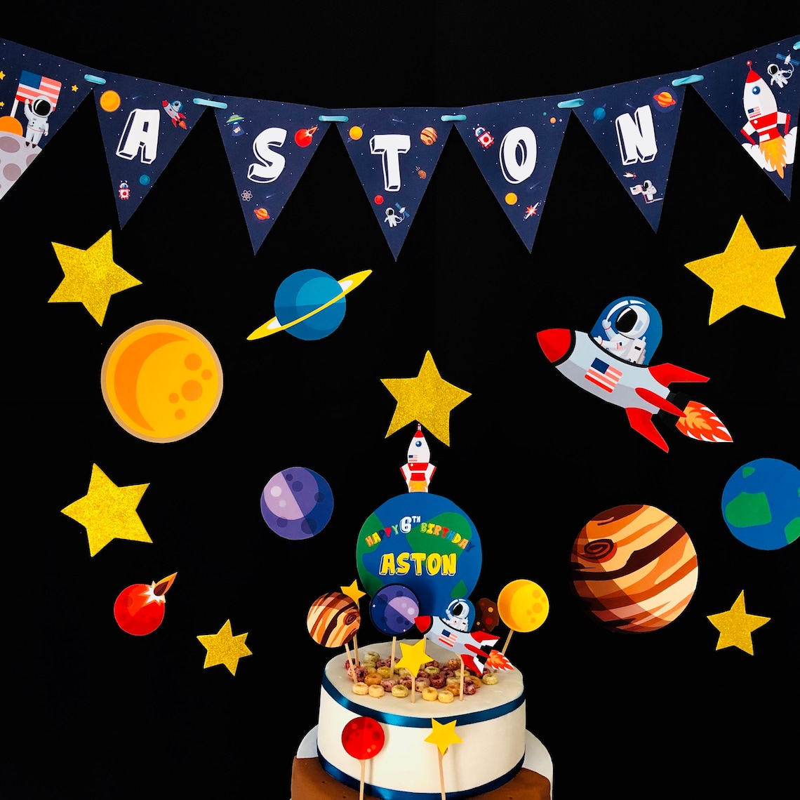 Space Birthday Party Banner / Galaxy Themed Party Banner / - Etsy