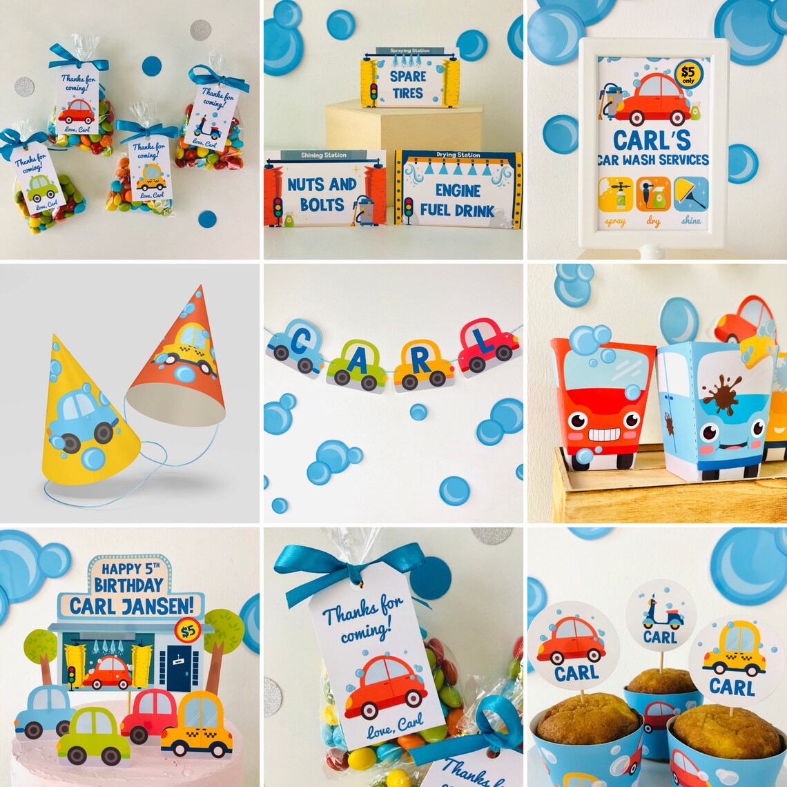 Car Wash Party Decorations Printable Kit / Carl's Car Wash - Etsy