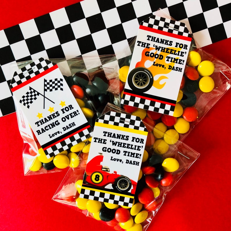 Race Car Gift Tags/ Car Racing Gift Labels/ Race Car Favour - Etsy