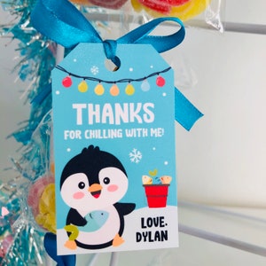 Penguin Party Favor Tags/ Winter Wonderland Gift Tags Editable Party ...