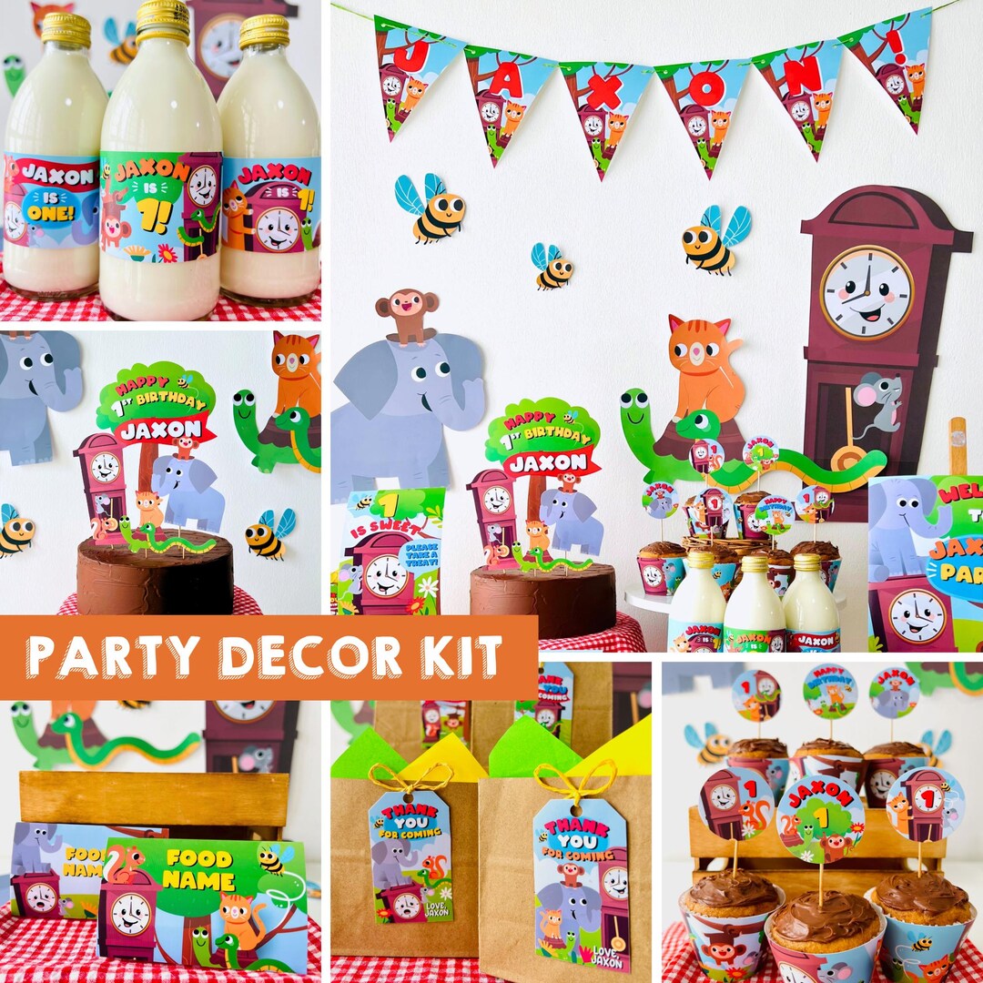 Hickory Dickory Dock Party Decoration EDITABLE Printable Kit/ First ...