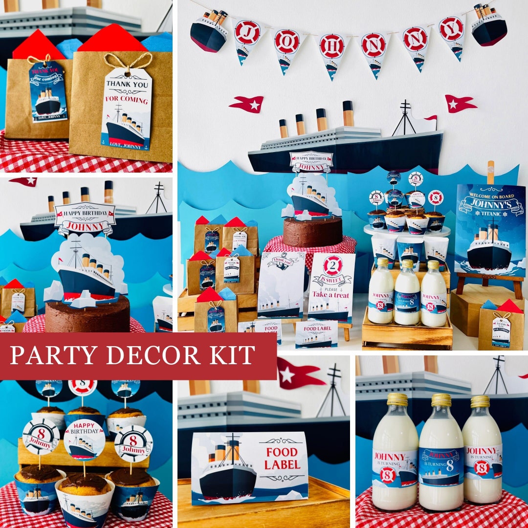 Titanic Birthday Party Decorations EDITABLE Printable Kit ...