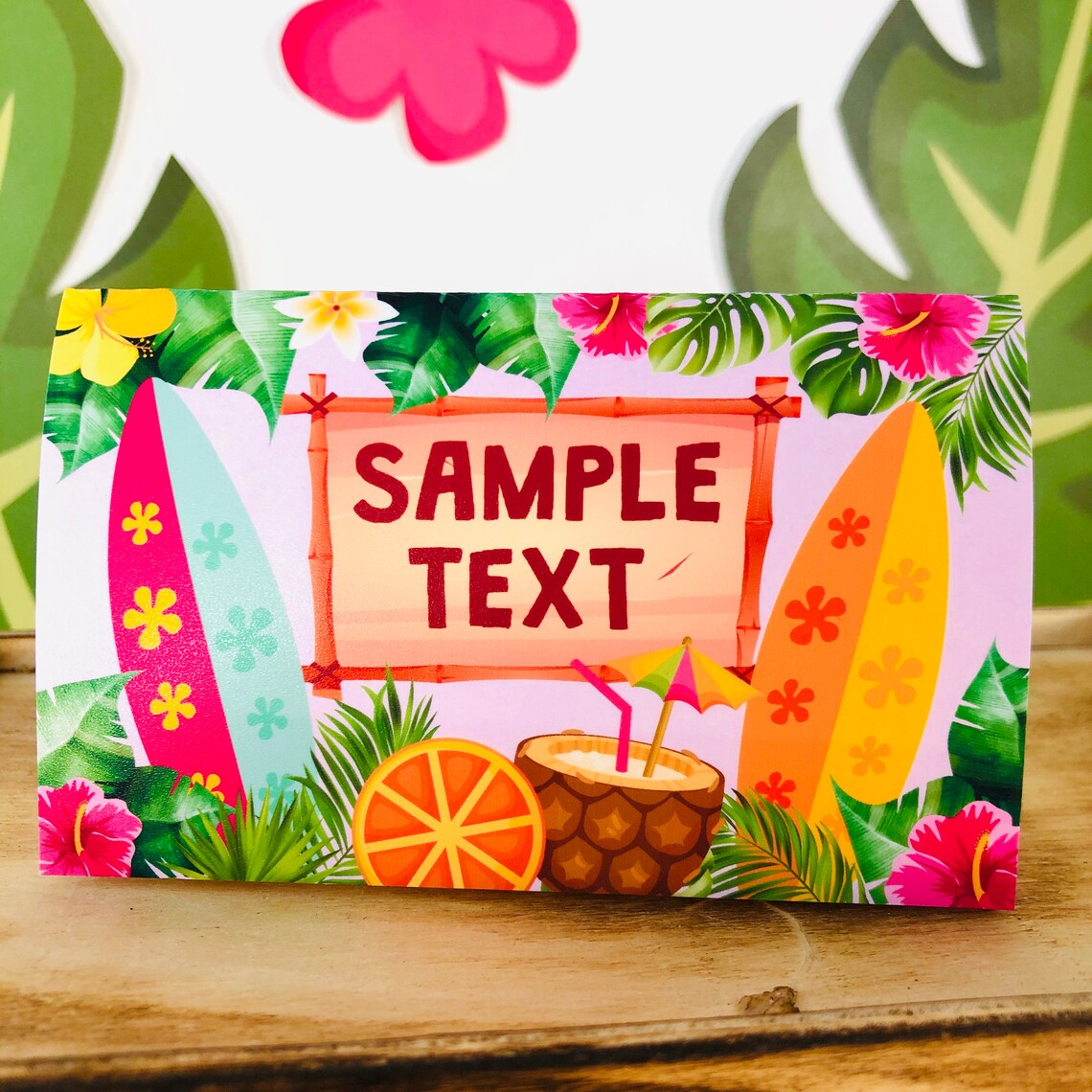 Luau Food Label/ Hawaiian Tiki Party Food Tent/ Tropical | Etsy