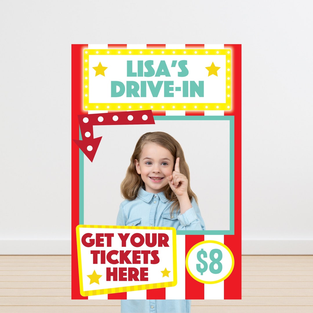 Drive in Movie Ticket Booth/ Movie Night Photo Booth Printable/ Movie ...