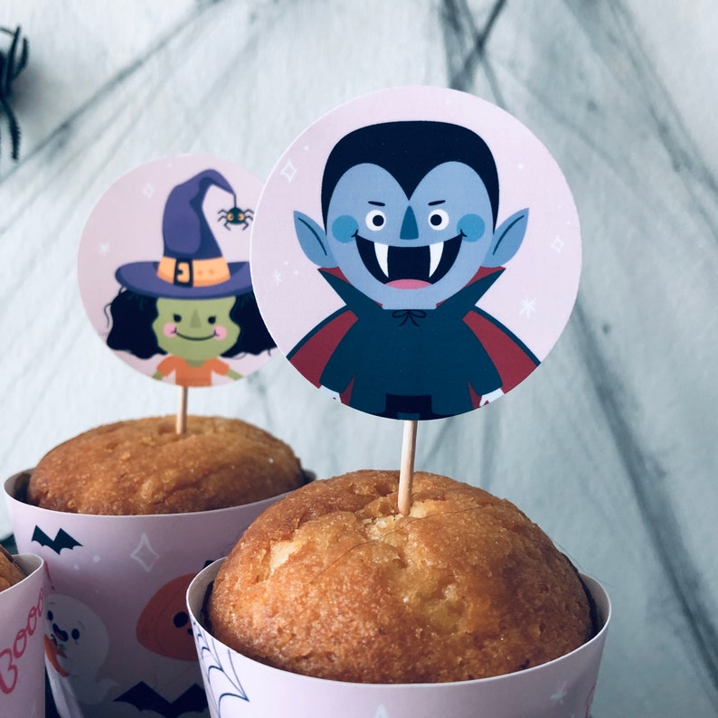 Halloween Party Cupcake Topper/ Cute Halloween Cupcake | Etsy