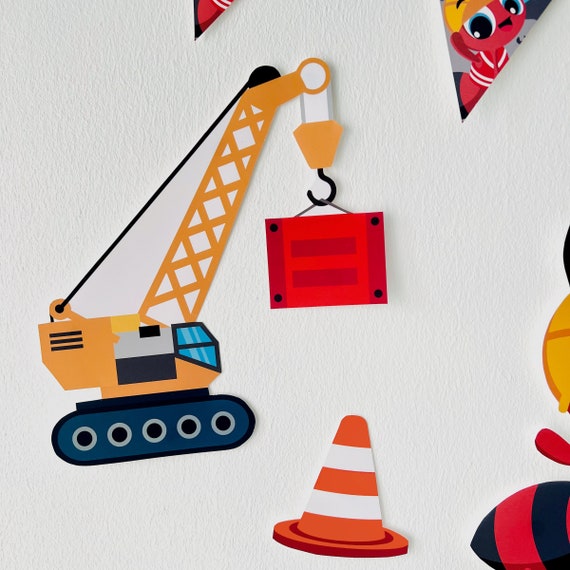 Ants Construction Trucks Party Cut-Outs Decorations EDITABLE Party ...