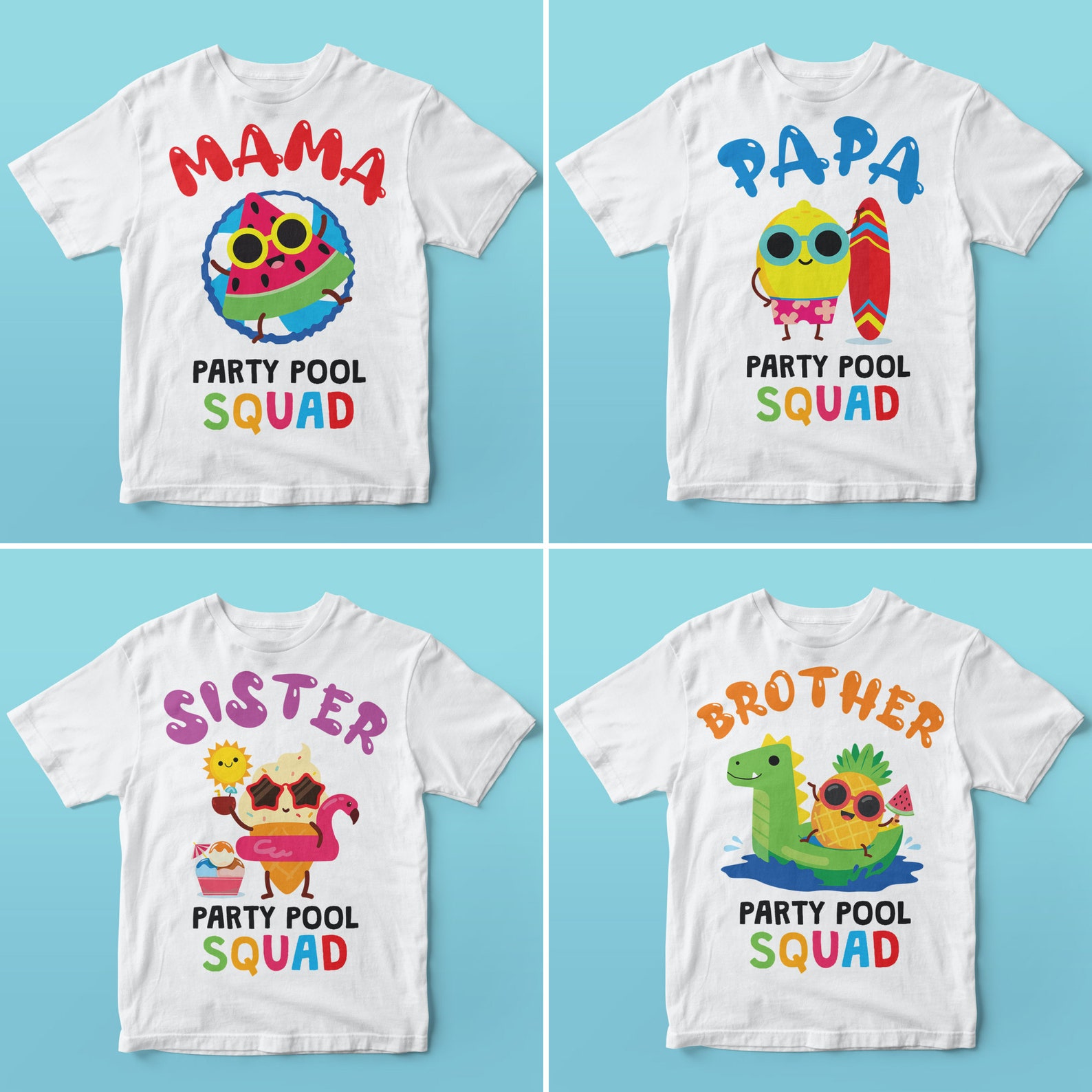 Summer Pool Birthday Shirt Family Bundle Design/ Beach Party Water ...