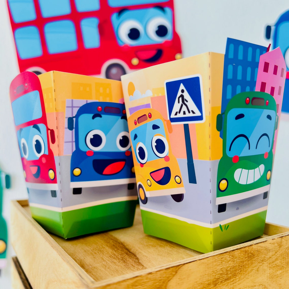 Wheels on the Bus Party Favors Box EDITABLE Printable/ Bus Themed Party ...