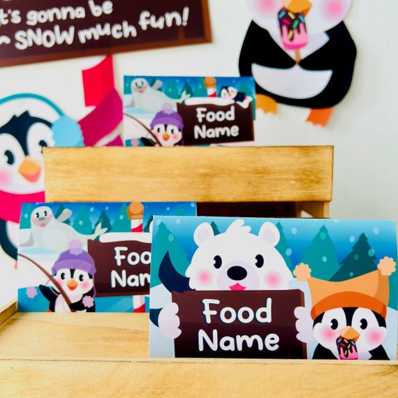 Penguin Party Food Labels EDITABLE Printable/ Penguin Winter Wonderland ...
