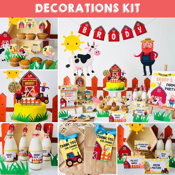 Old Macdonald Farm Party Decorations Printable Kit/ Animal - Etsy