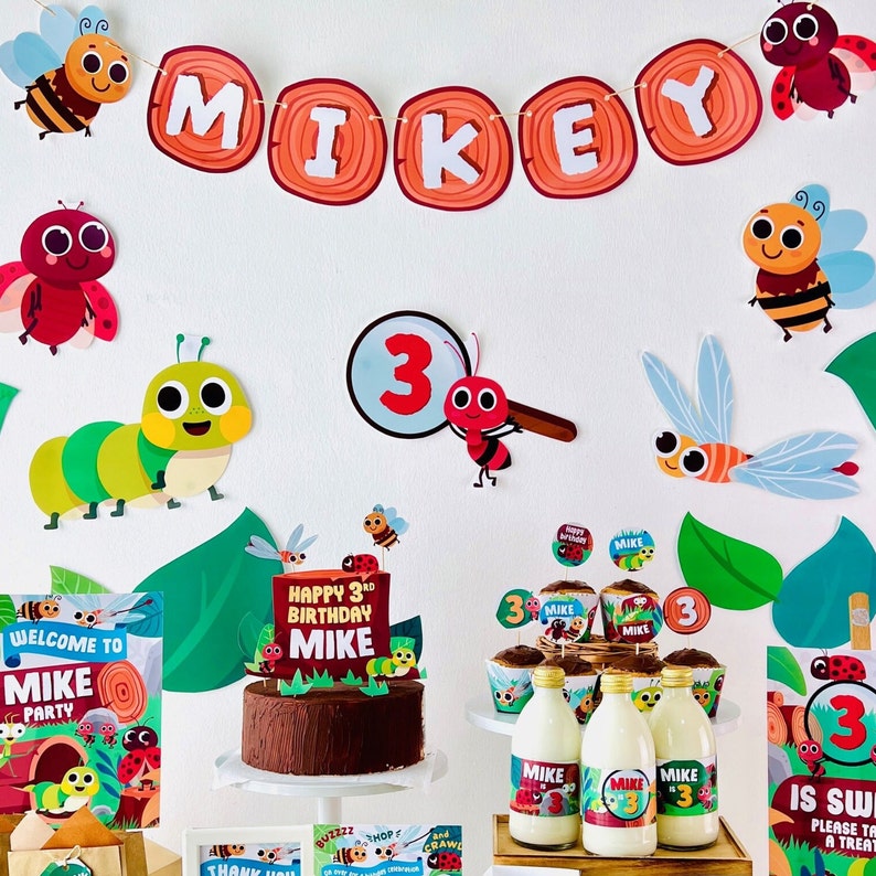 Bugs Birthday Banner | Editable Nature Party Decor (digital Download ...