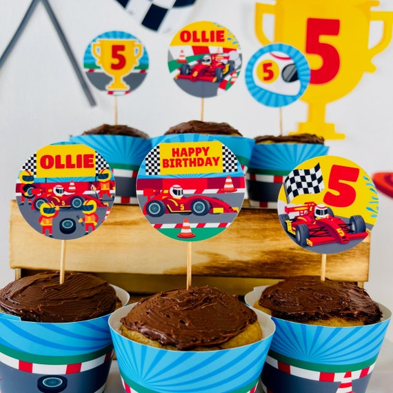 Car Racing Party Cupcake Topper Editable Printable/ Race Car Party ...
