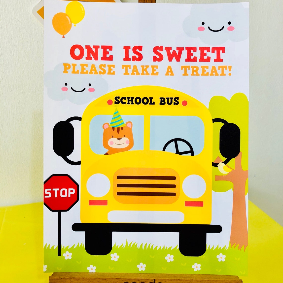Wheels on the Bus Party Sign/ Wheels on the Bus One is Sweet | Etsy