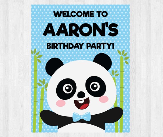 Panda Birthday Party Welcome Sign Printable EDITABLE by Pigsy Party ...