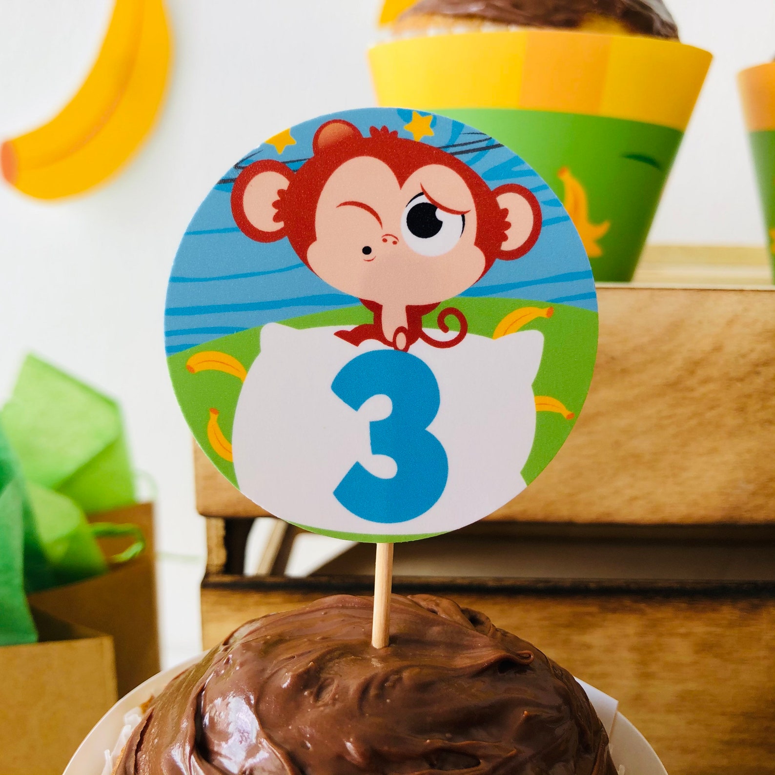 Five Little Monkeys Party Cupcake Topper/ 5 Little Monkeys Jumping on ...