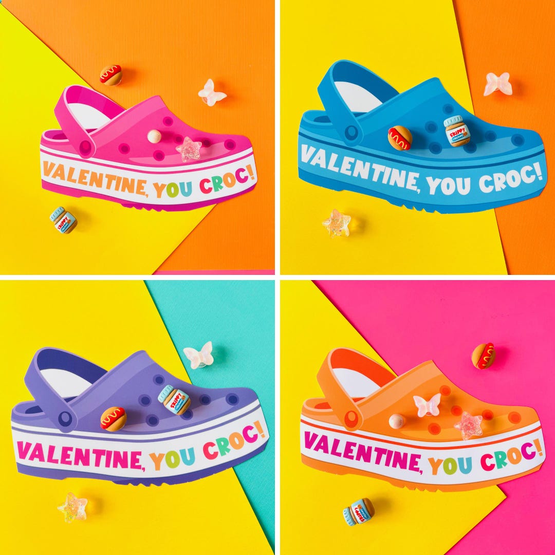 Crocs Jibbitz Valentine Cards Bundle Printable | Shoes Charms Holder ...