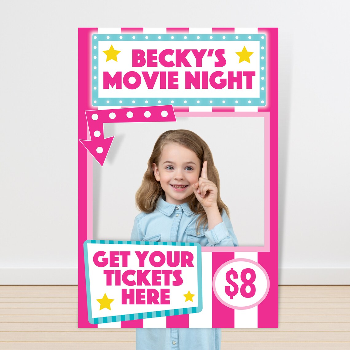 Movie Night Party Photo Booth/ Backyard Movie Night Ticket | Etsy