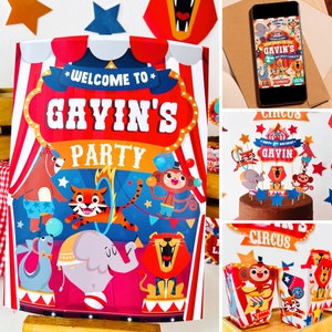 Circus Party Decorations EDITABLE Printable Kit | Carnival Birthday ...