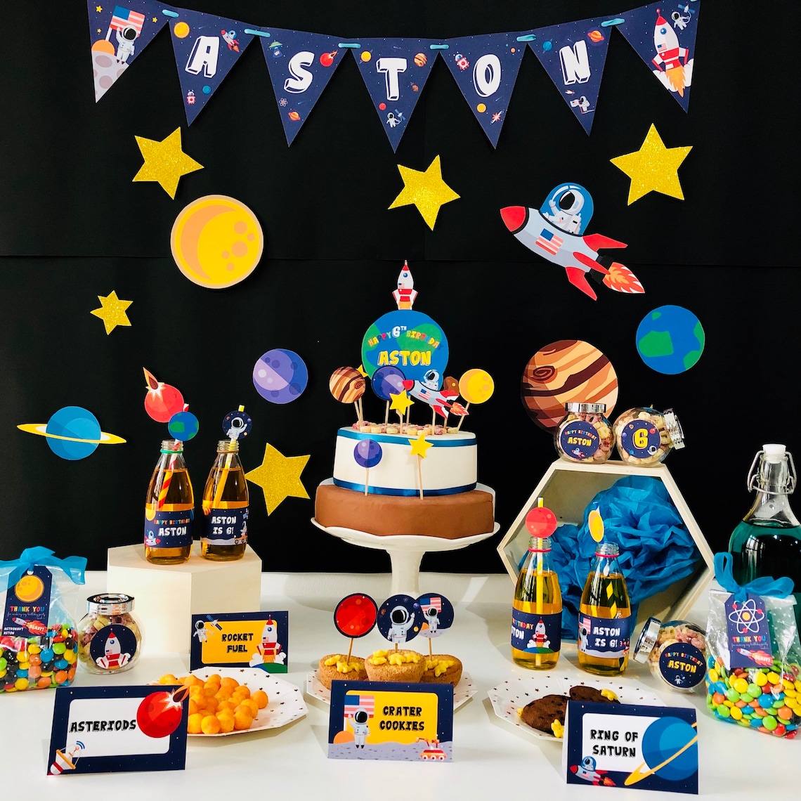 Space Themed Party Food Tents/ Galaxy Themed Party Food Labels/ Outer ...