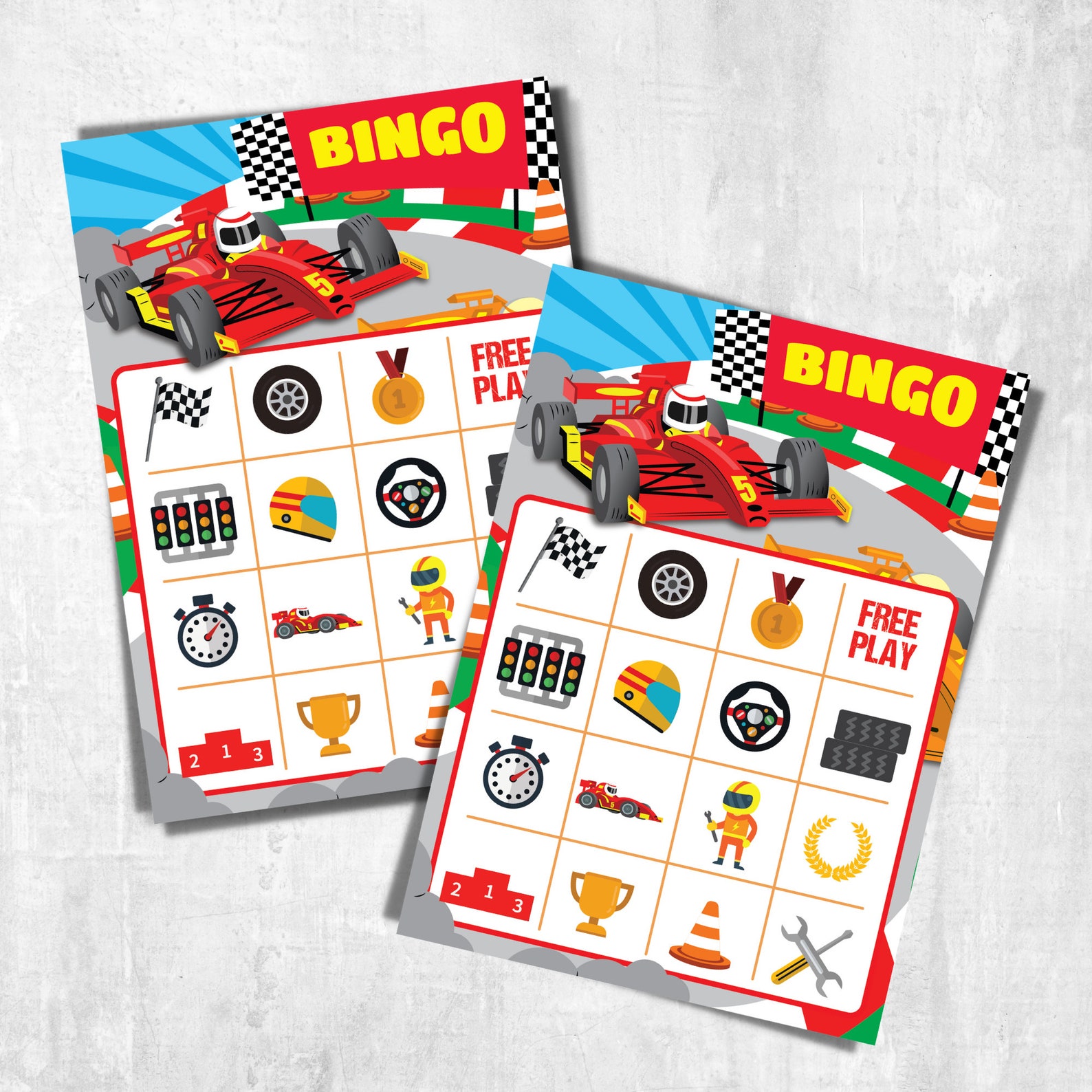 Car Racing Bingo Party Games/ Race Car Party Game Bingo/ Go - Etsy