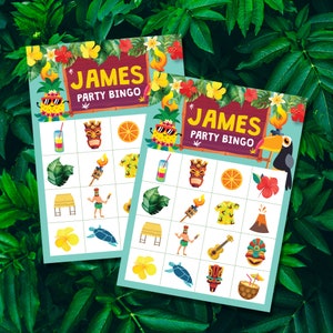 Luau Summer Bingo Party Game/ Hawaiian Party Bingo Sheets/ Summer ...