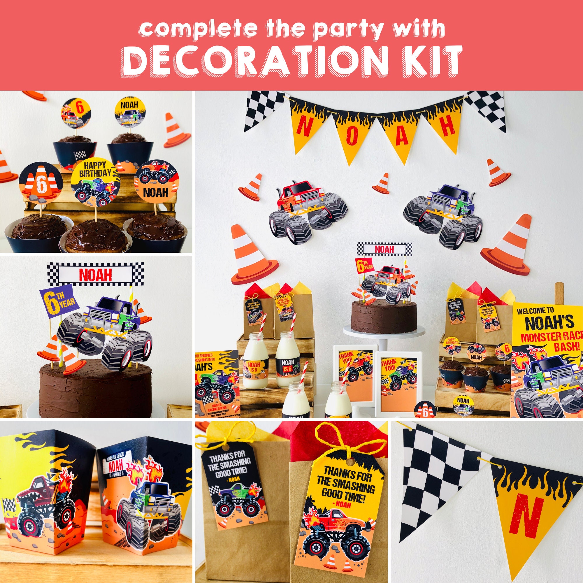 Monster Truck Photo Booth Frame – Kids Birthday Party Prop (digital ...