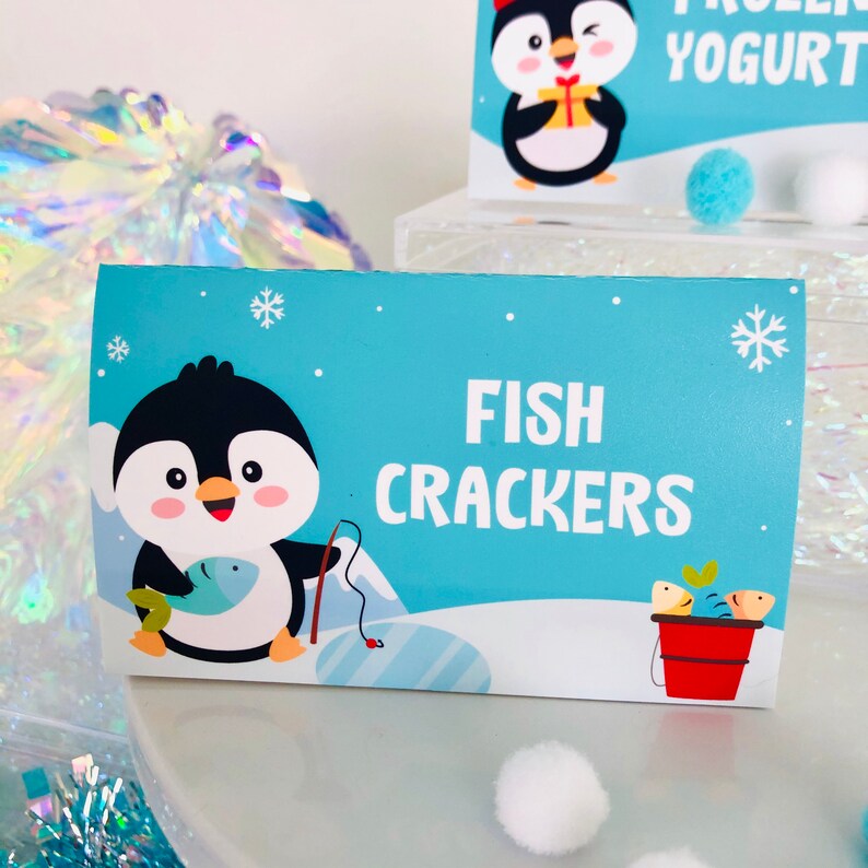 Penguin Food Label/ Winter Wonderland Food Tent Card/ Happy Feet Food ...