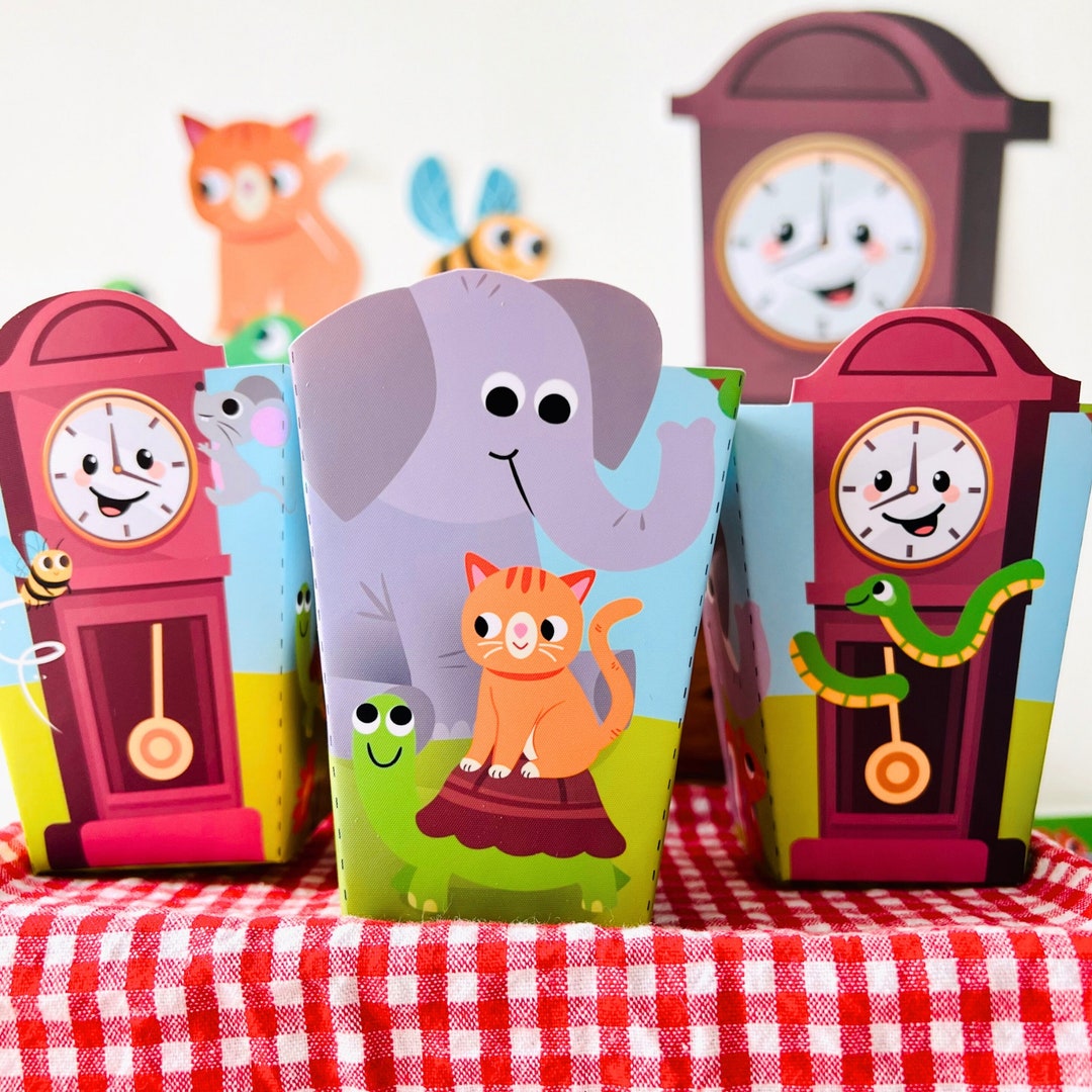Hickory Dickory Dock Party Favor Box Template/ First Birthday Nursery ...