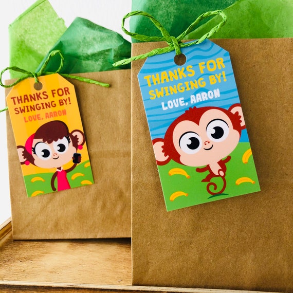 Five Little Monkeys Party Favor Tags/ 5 Little Monkeys Jumping on the ...