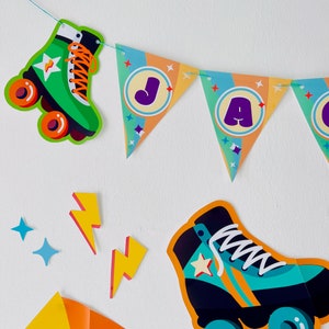 Roller Skating Party Birthday Banner EDITABLE Printable | Rollerblade ...