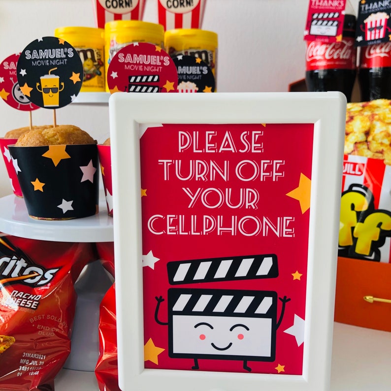 Editable Movie Night Party Sign, Printable Poster (digital Download) - Etsy