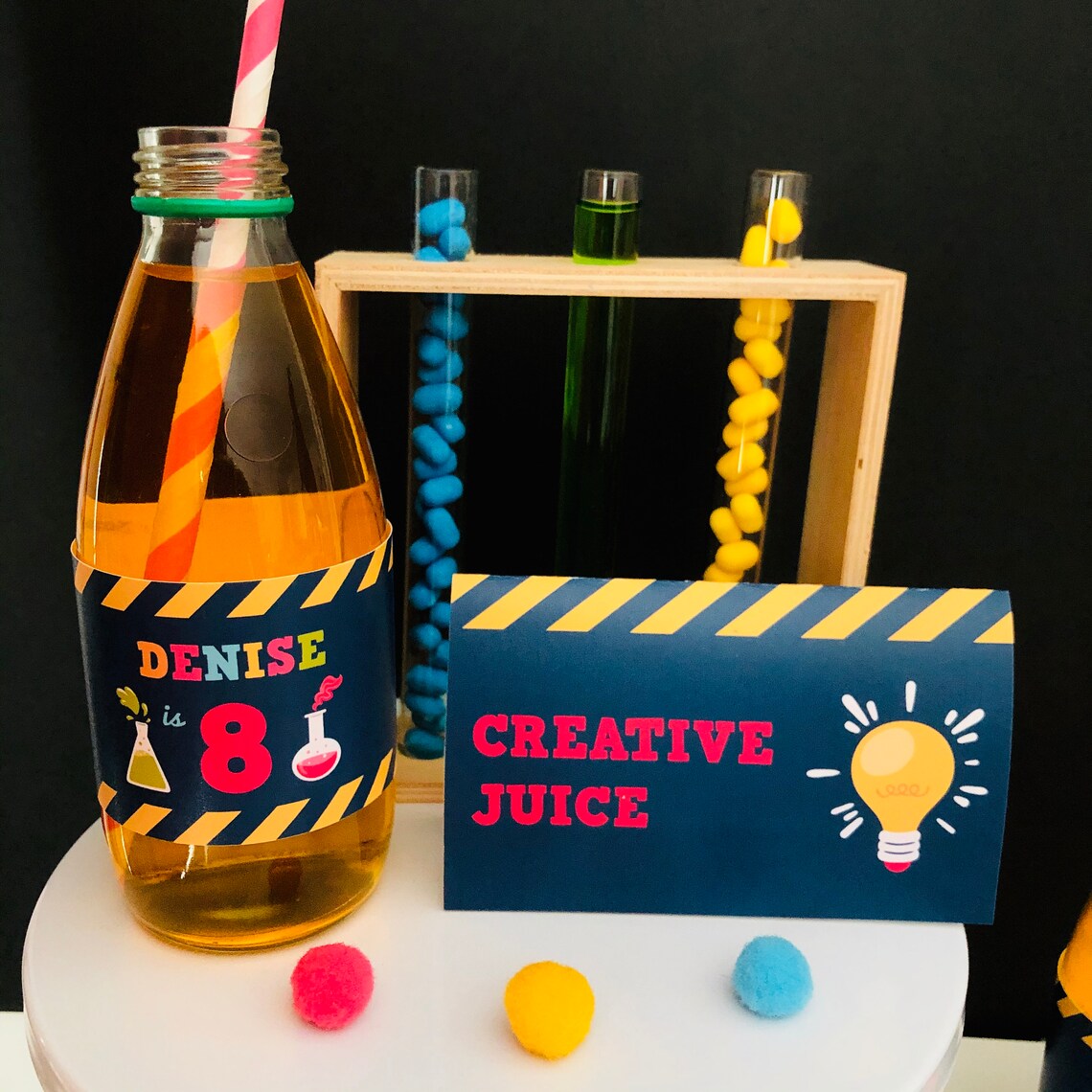 Girl Science Food Labels Editable Party Printables/ Scientist Party ...