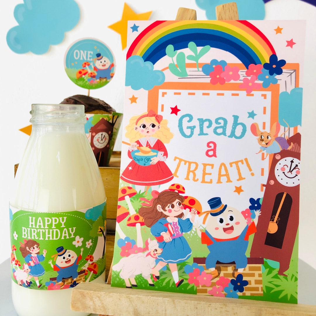 Nursery Rhymes Party Treats Sign Printable (editable Text) - Etsy