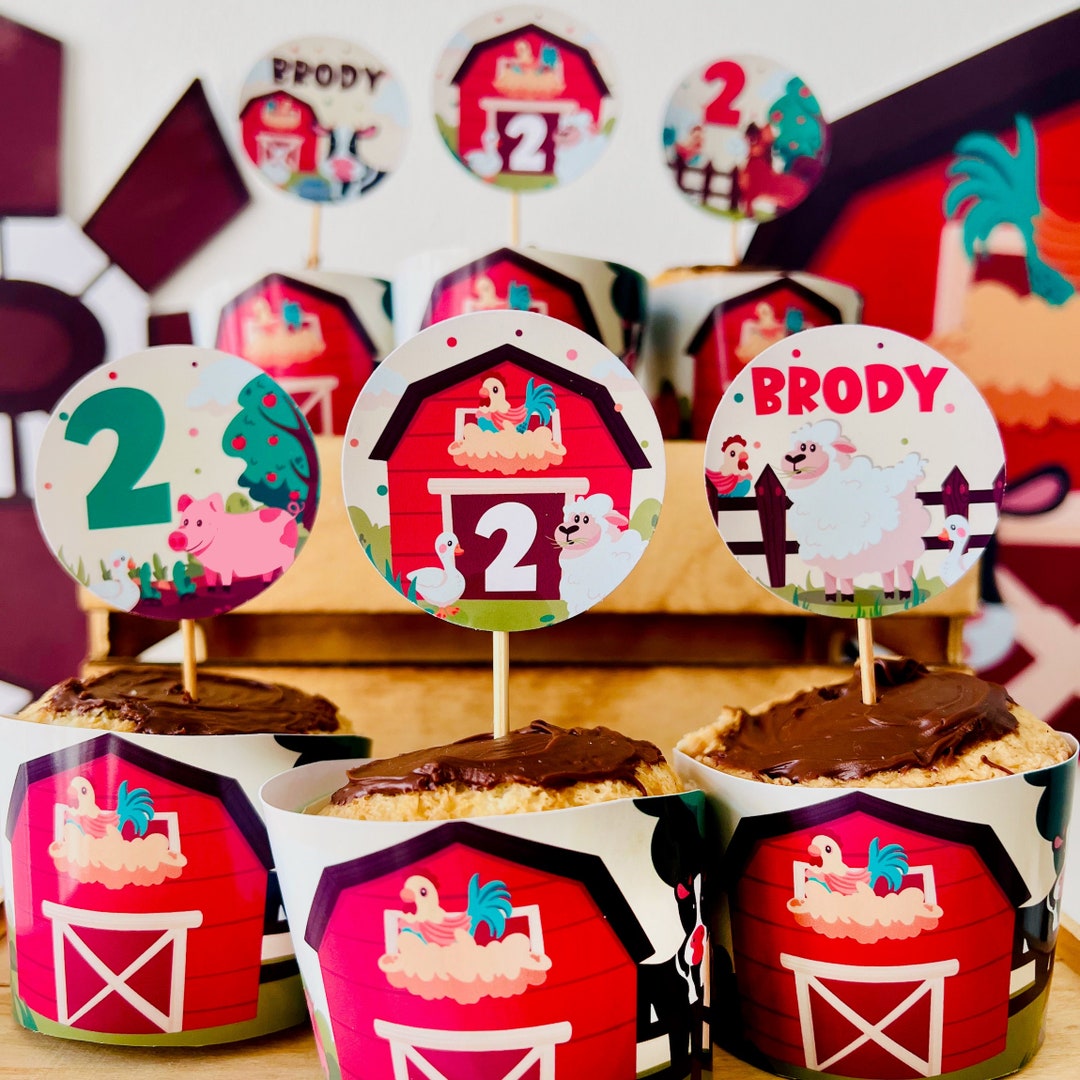 Editable Animal Farm Cupcake Toppers, Barnyard Party (printable) - Etsy