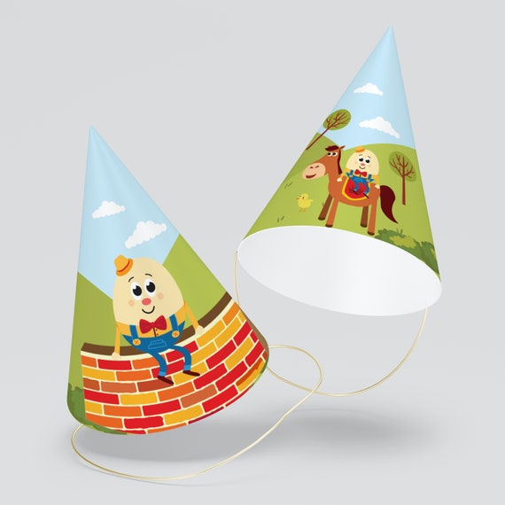 Humpty Dumpty Party Hats Printable/ Nursery Rhyme Party Hat Templates ...