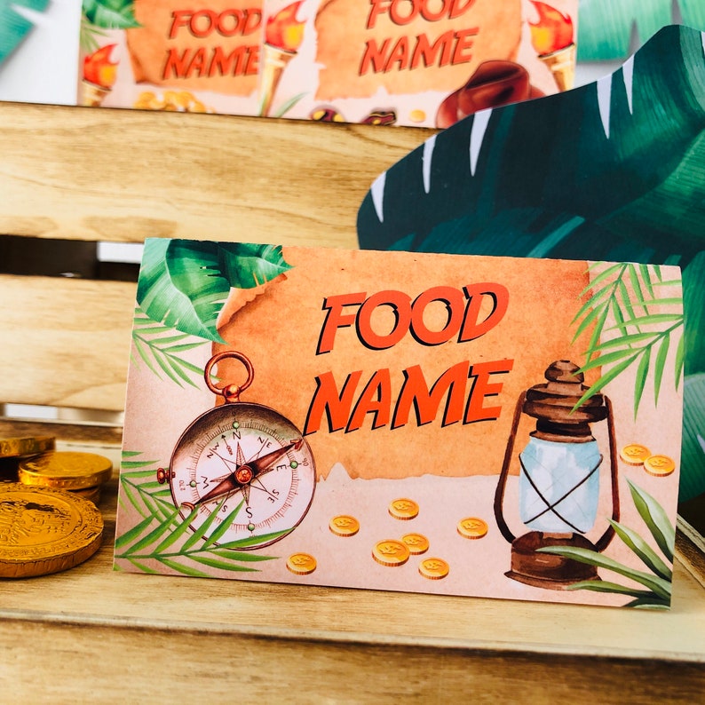 Indiana Jones Party Food Label/ Adventure Explorer Food Tent/ Jungle ...