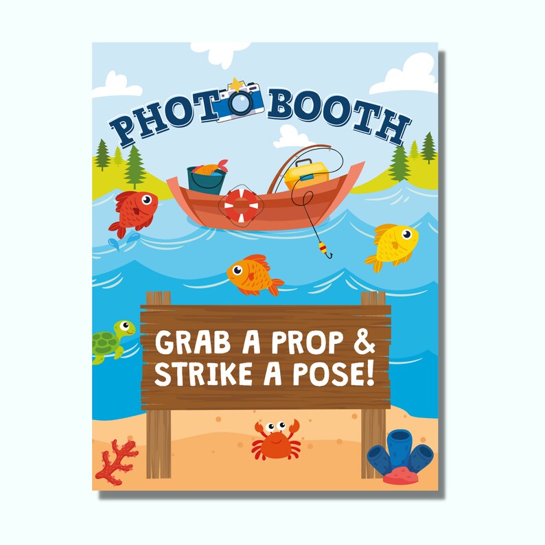Fishing Party Photo Props Printable/ Gone Fishing Birthday - Etsy