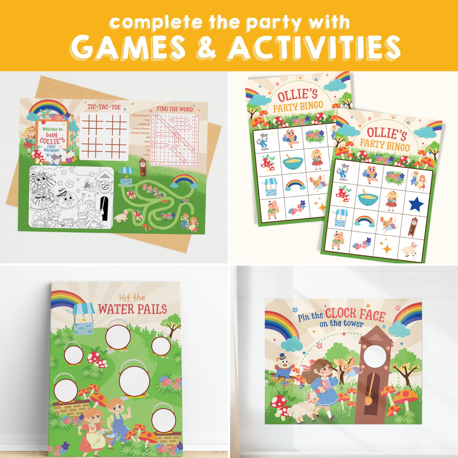 Nursery Rhymes Party Photo Props Printable/ First Birthday - Etsy